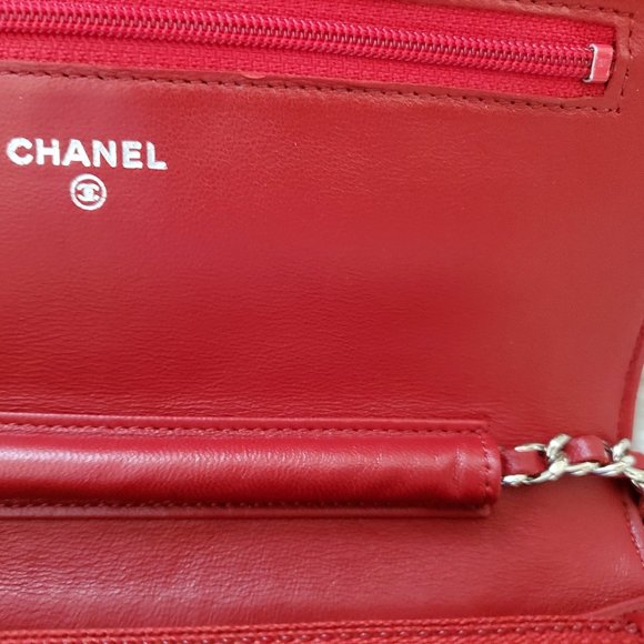 CHANEL | Bags | Chanel Wallet On Chain Woc Deep Red | Poshmark